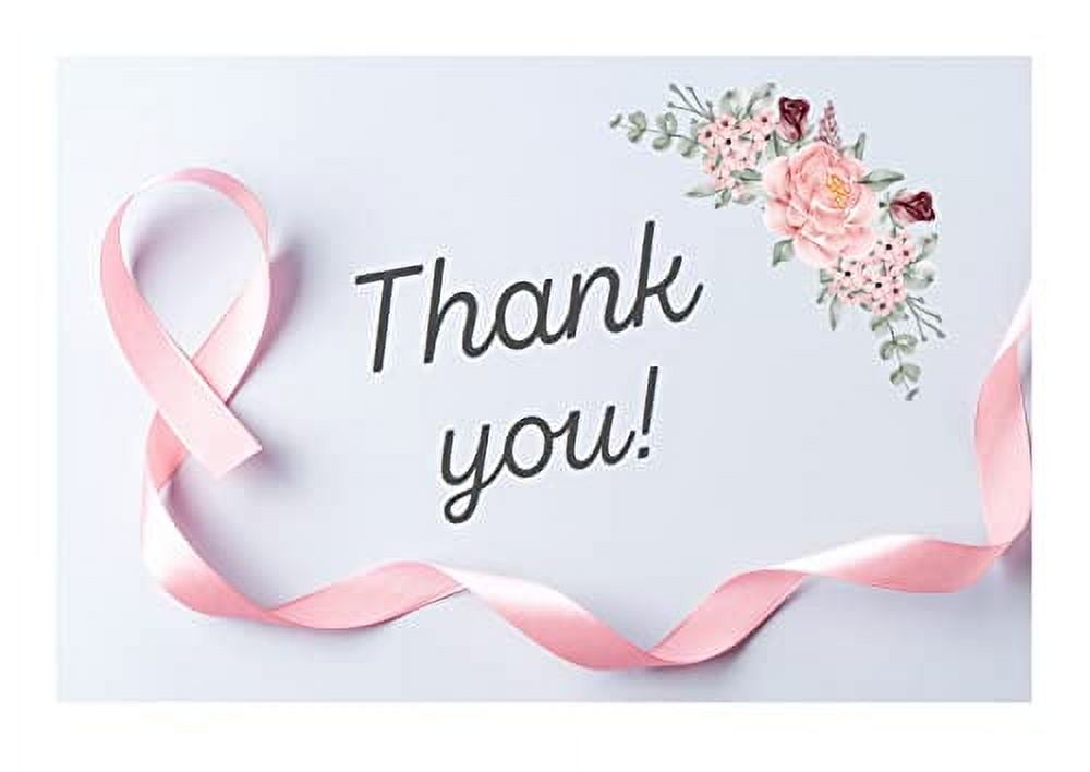 Pink Ribbon Breast Cancer Awareness Thank You Postcards 4x6 (Pack of 30 ...