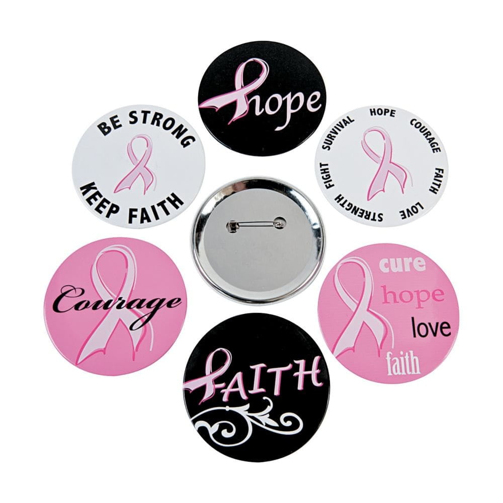 Pink Ribbon Buttons - Party Favors - 24 Pieces - Walmart.com