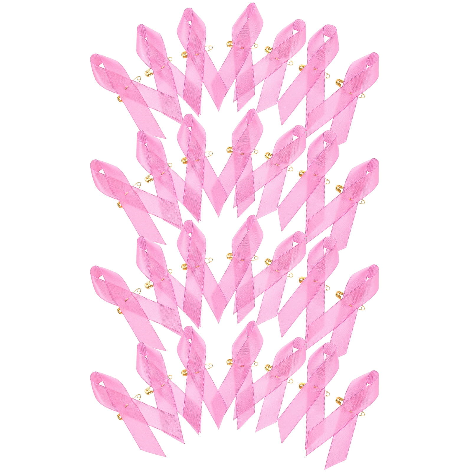 YuYiSan 100Pcs Decorative Fundraising Ribbons Removable Breast Cancer ...