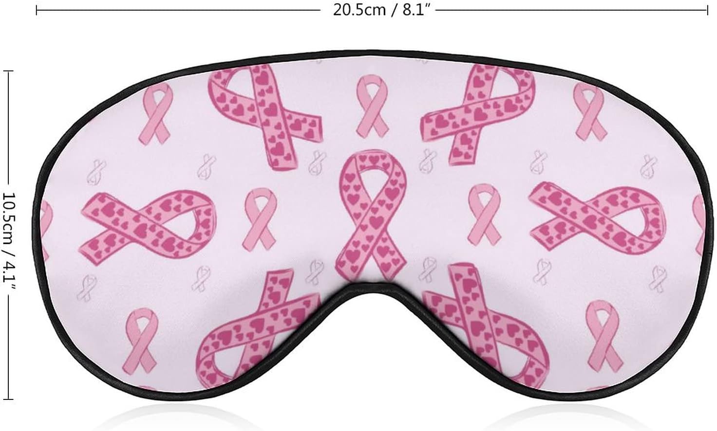 Pink Ribbon Leopard Heart Sleep Mask Blindfold Adjustable Super-Smooth ...