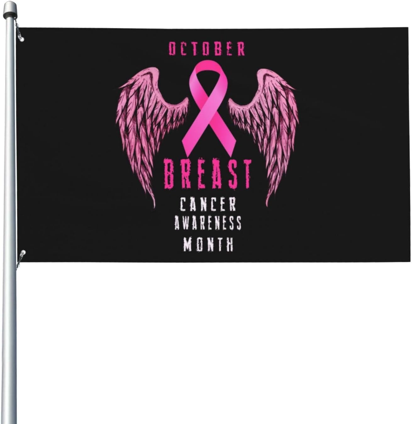 Pink Ribbon National Breast Cancer Awareness Month Flag Banner Flags ...