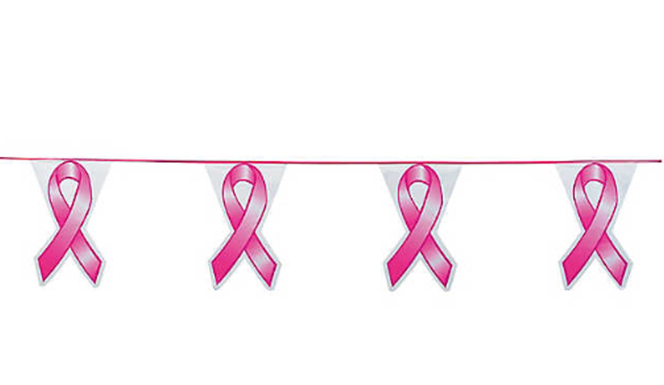 Pink Ribbon Pennant Banner Breast Cancer Awareness - Walmart.com