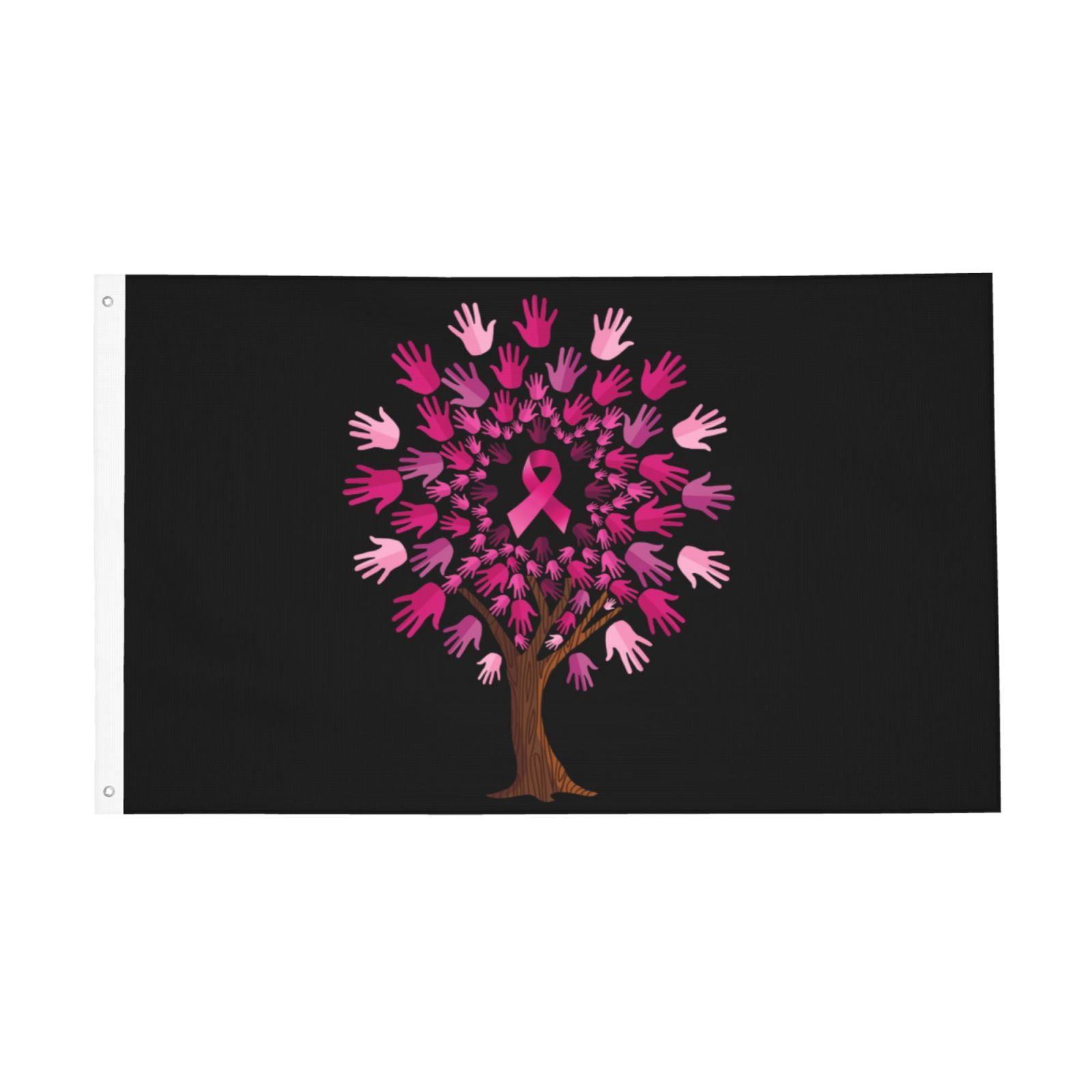 Pink Ribbons Breast Cancer Awareness Tree Flag 3x5 Ft Outdoor Indoor ...