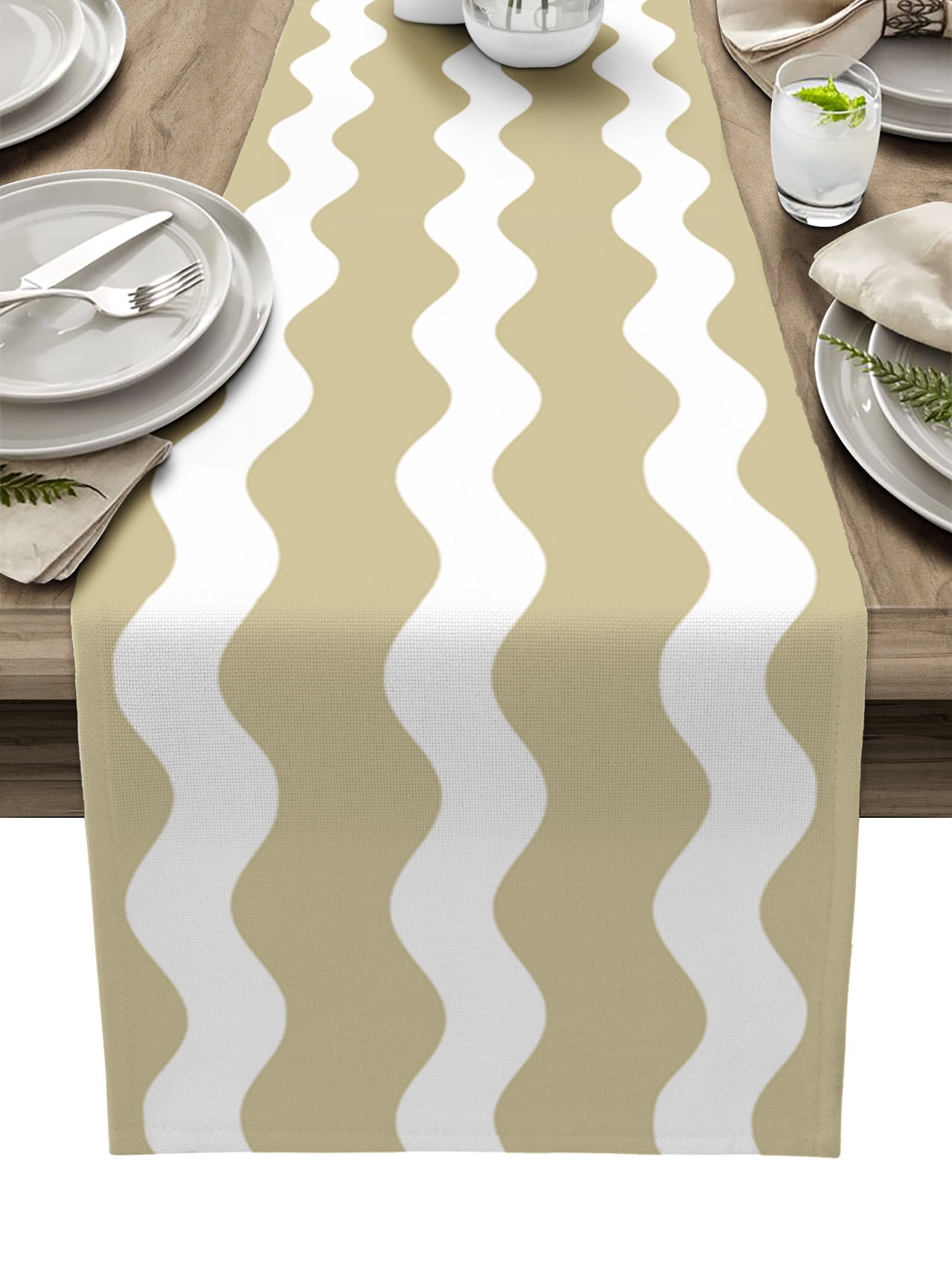 Pink Ripple Stripes Waves Table Runner ration Home r Dinner Table ...