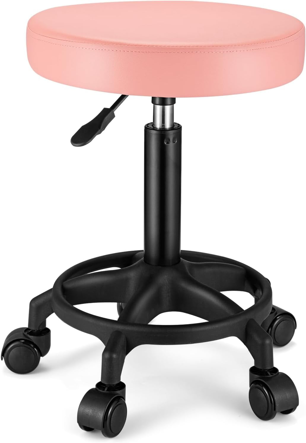 Pink Rolling Stool with Wheels Round Rolling Stools for Spa Salon ...