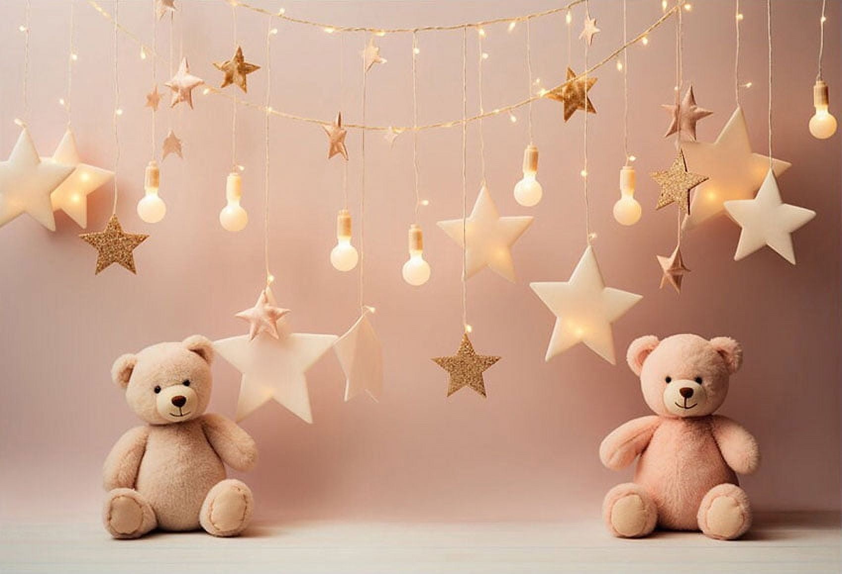 Pink Room Cute Bear Balloon Kids Birthday Party Cake Smash Portrait r ...