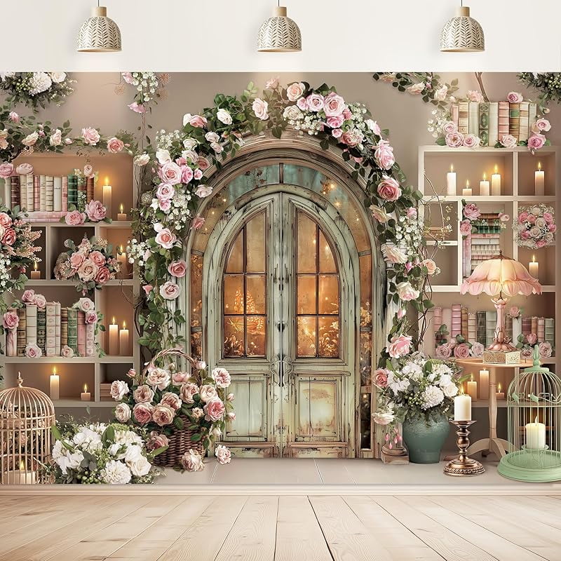 Pink Rose Backdrop Flower Floral Wedding Botanical Rustic Country ...