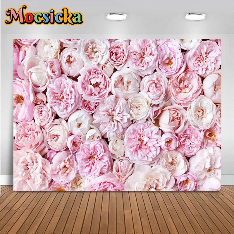 Pink Rose Background Photography Flower Wall Shower Girl Love Valentine ...