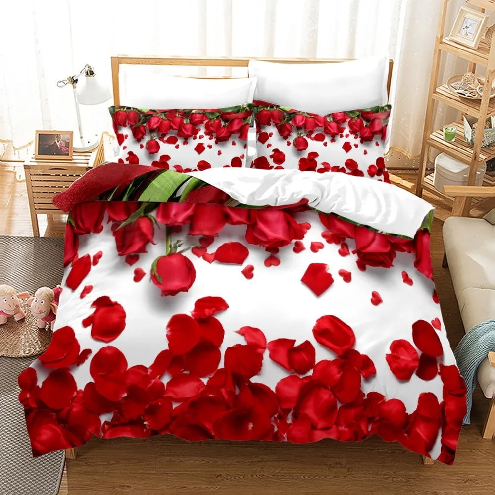 Pink Rose Bedding Set Fashion tic Home Textile Single Double Size For ...