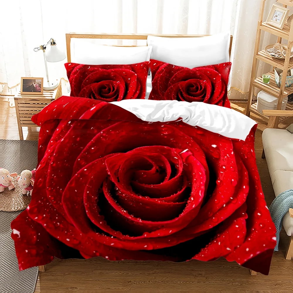 Pink Rose Bedding Set Fashion tic Home Textile Single Double Size For ...