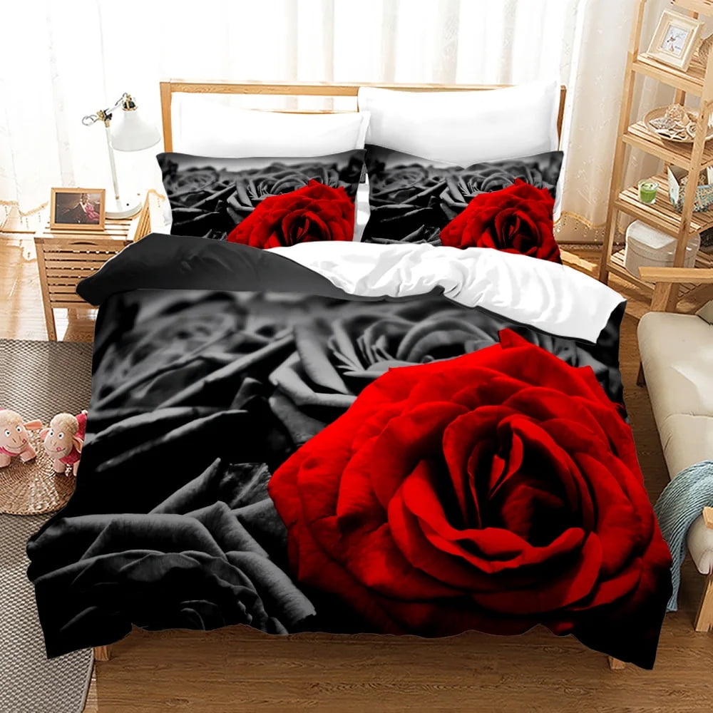 Pink Rose Bedding Set Fashion tic Home Textile Single Double Size For ...
