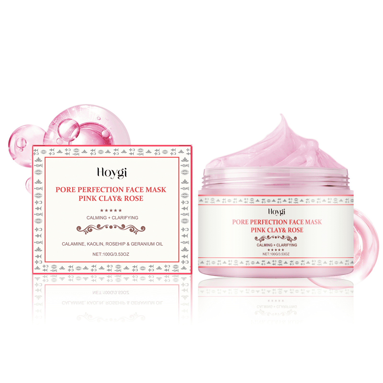 Pink Rose Brickearth Facial Mask Gentle Cleansing Facial Moisturizing ...