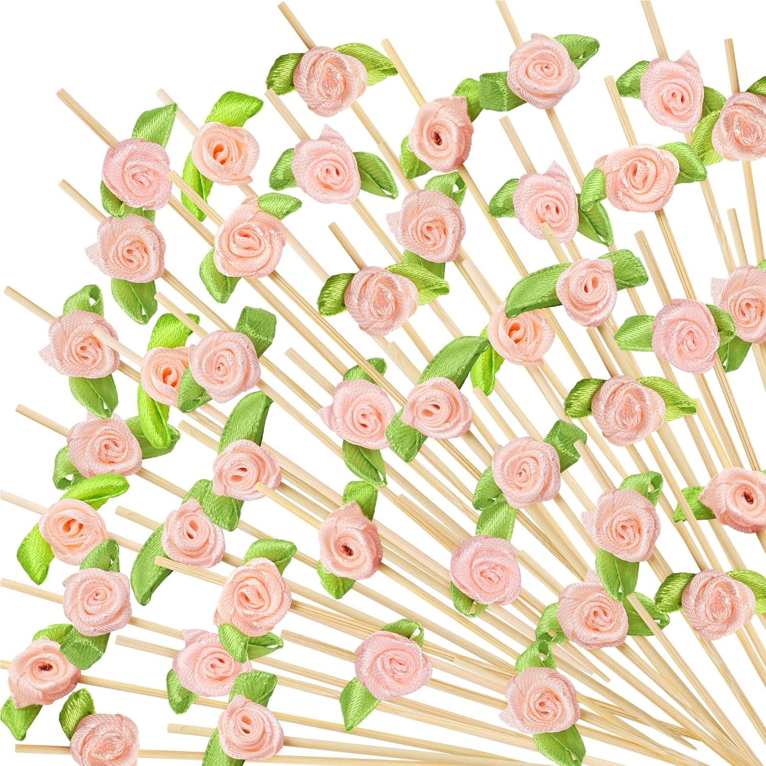 Pink Rose Cocktail Picks, Valentines Day Decorations Fancy Toothpicks ...