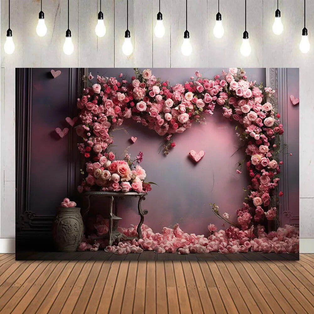 Pink Rose Flower Photography Background Valentine's Day Cake Smash ...