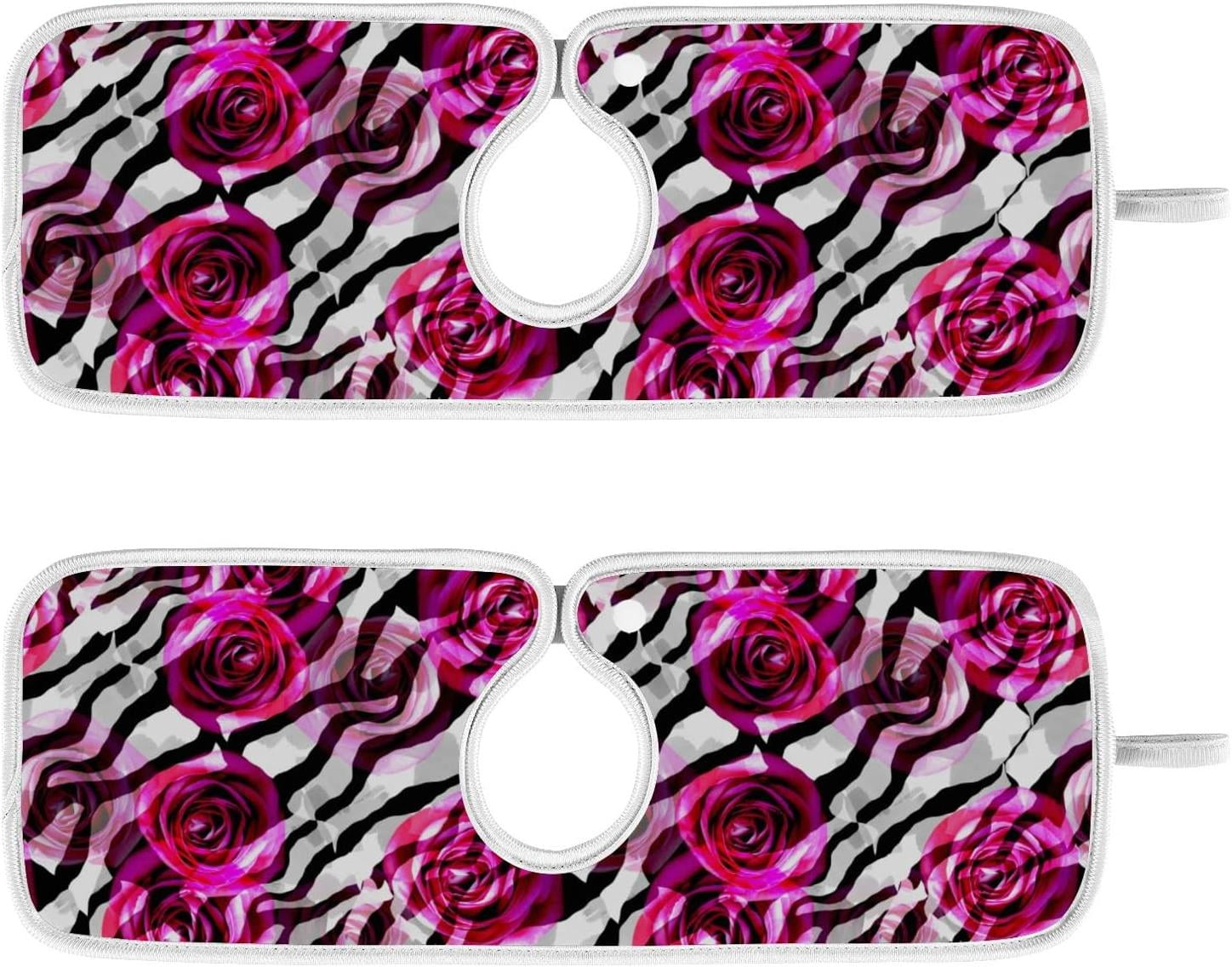 Pink Rose Flower Sink Splash Guard for Faucet 2 Packs Faucet Absorbent ...