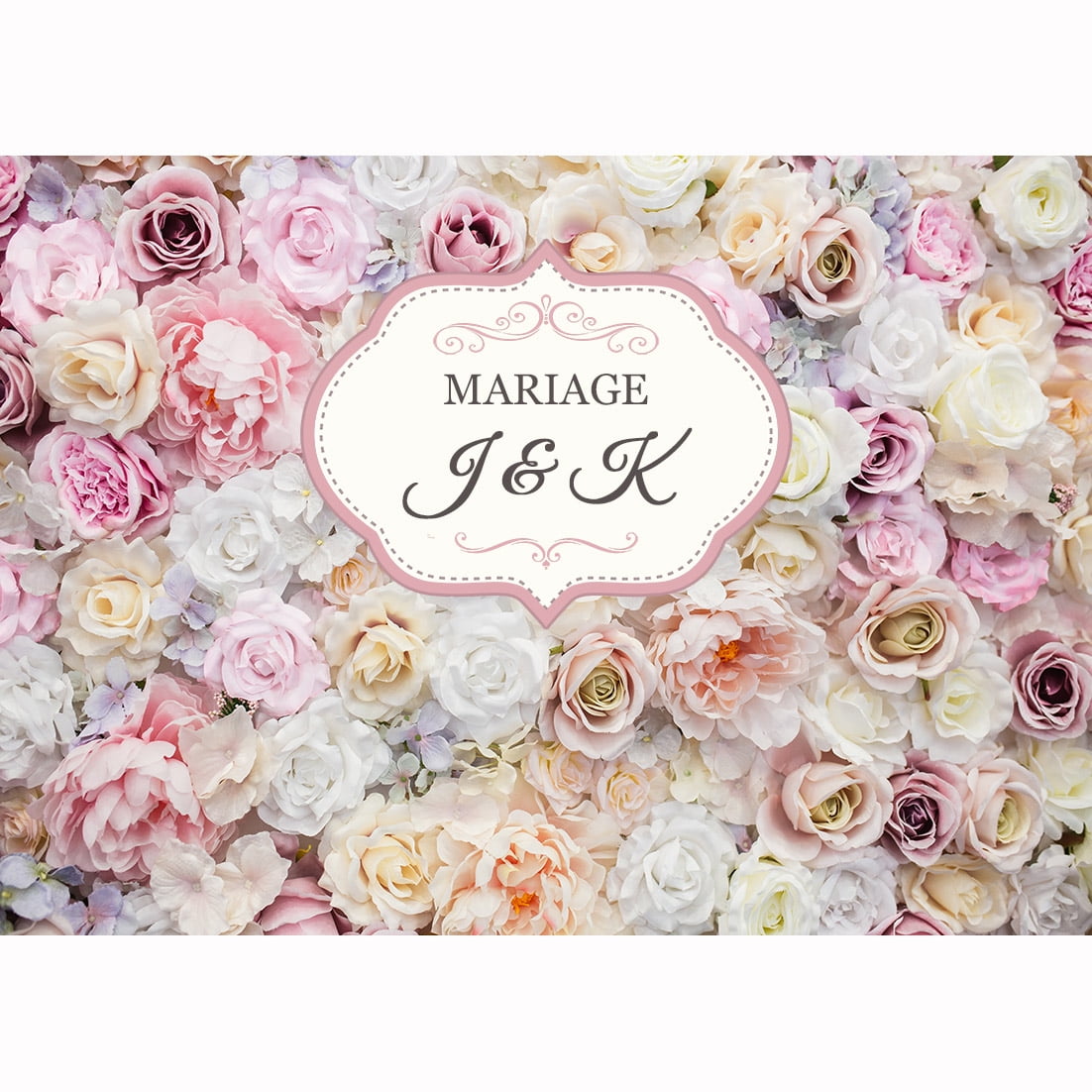 Pink Rose Frame Floral Photo Backdrops Party Birthday Background Baby ...