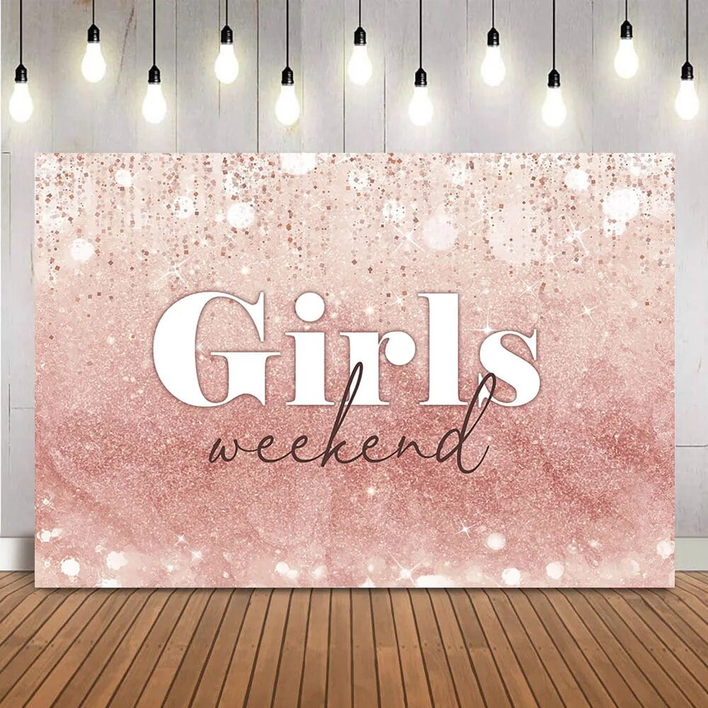 Pink Rose Glitter Bokeh Background Girls Weekend First Birthday Girl ...