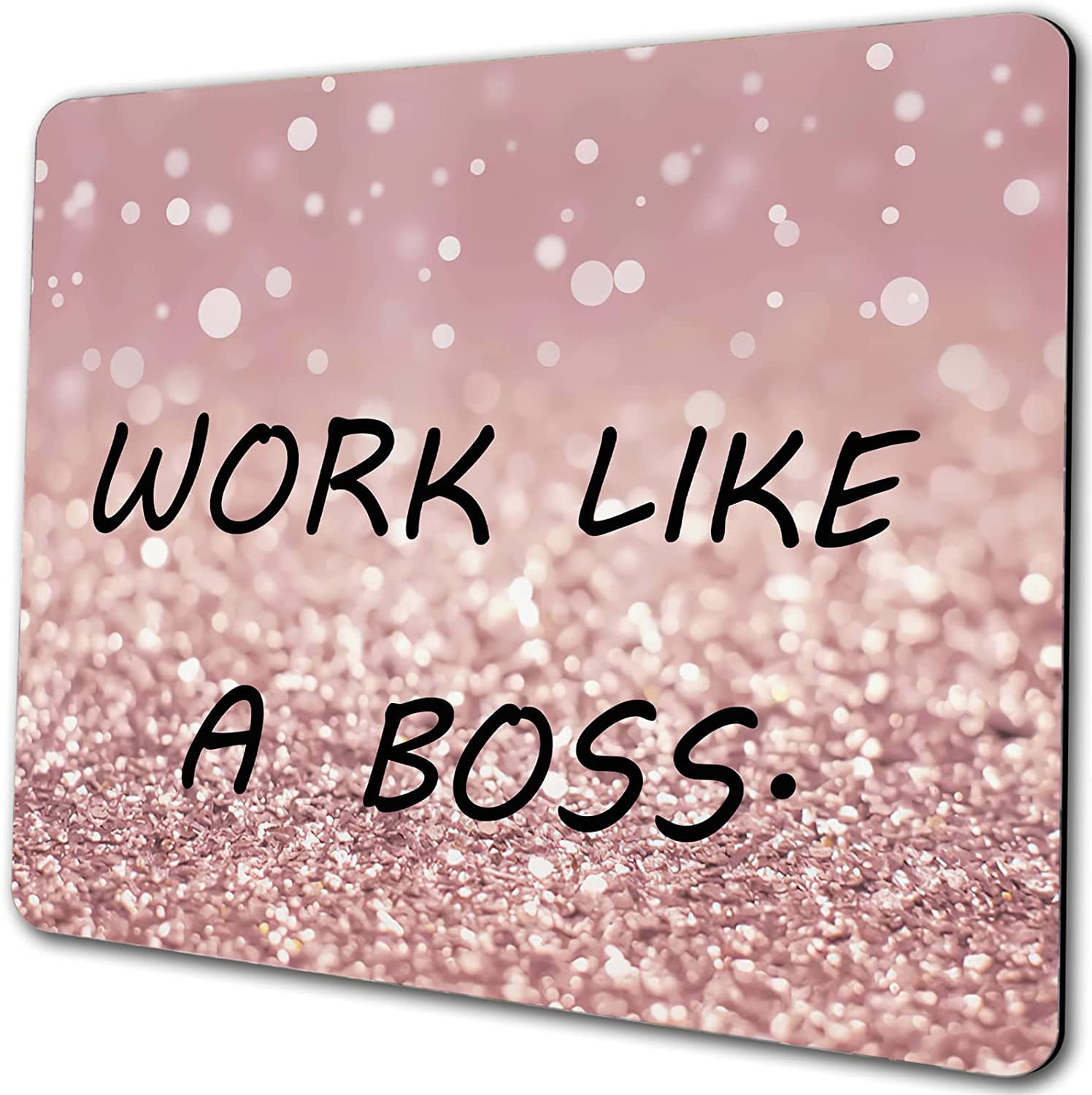 Pink Rose Gold Mouse Pad Glitter Gaming Mousepad Non Slip Rubber Square ...