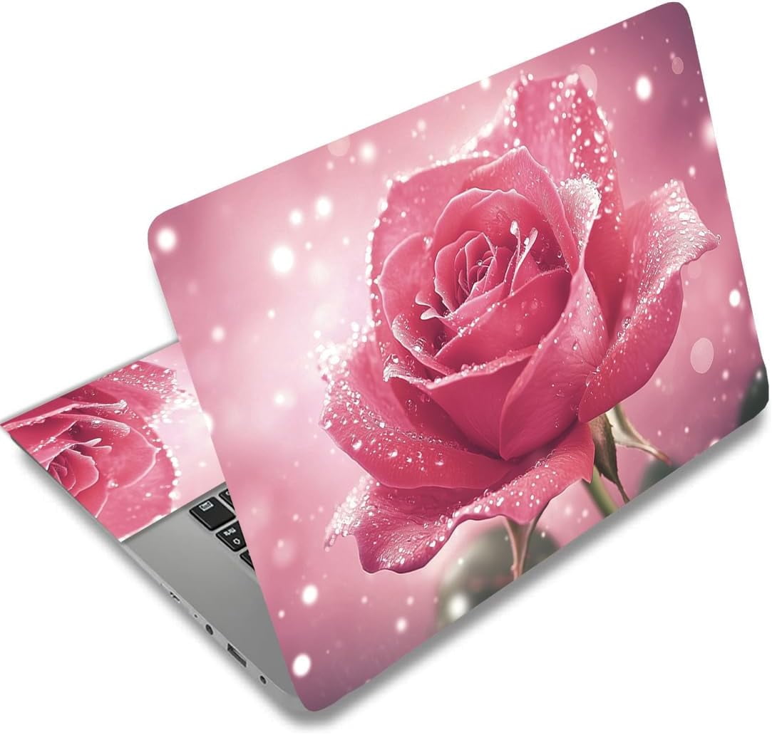 Pink Rose Laptop Skin Decal Shining Rose Universal Laptops Skin Sticker ...