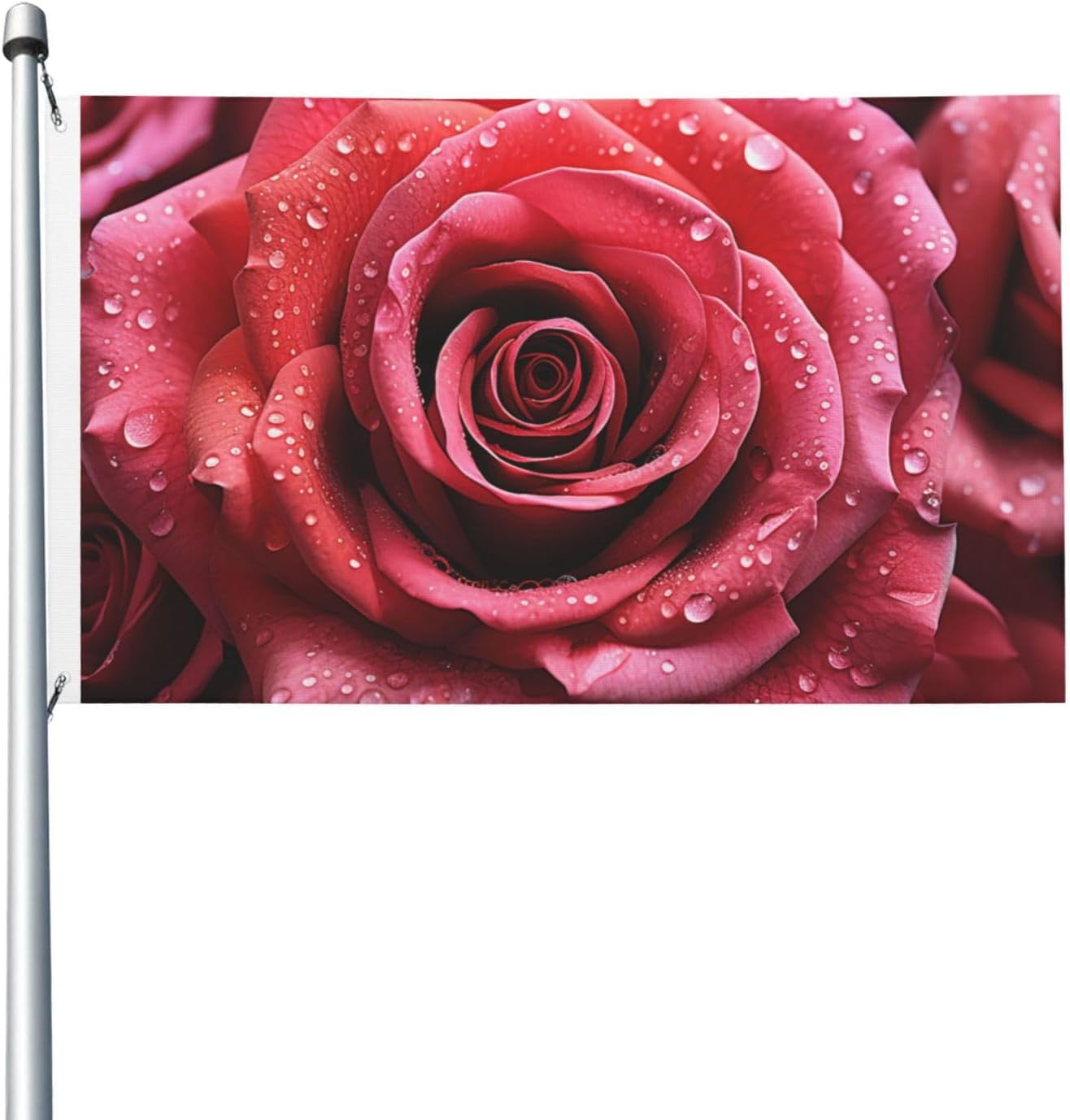 Pink Rose Pattern Flag 4.85x8 ft Flags for Outside Funny Banner Garden ...