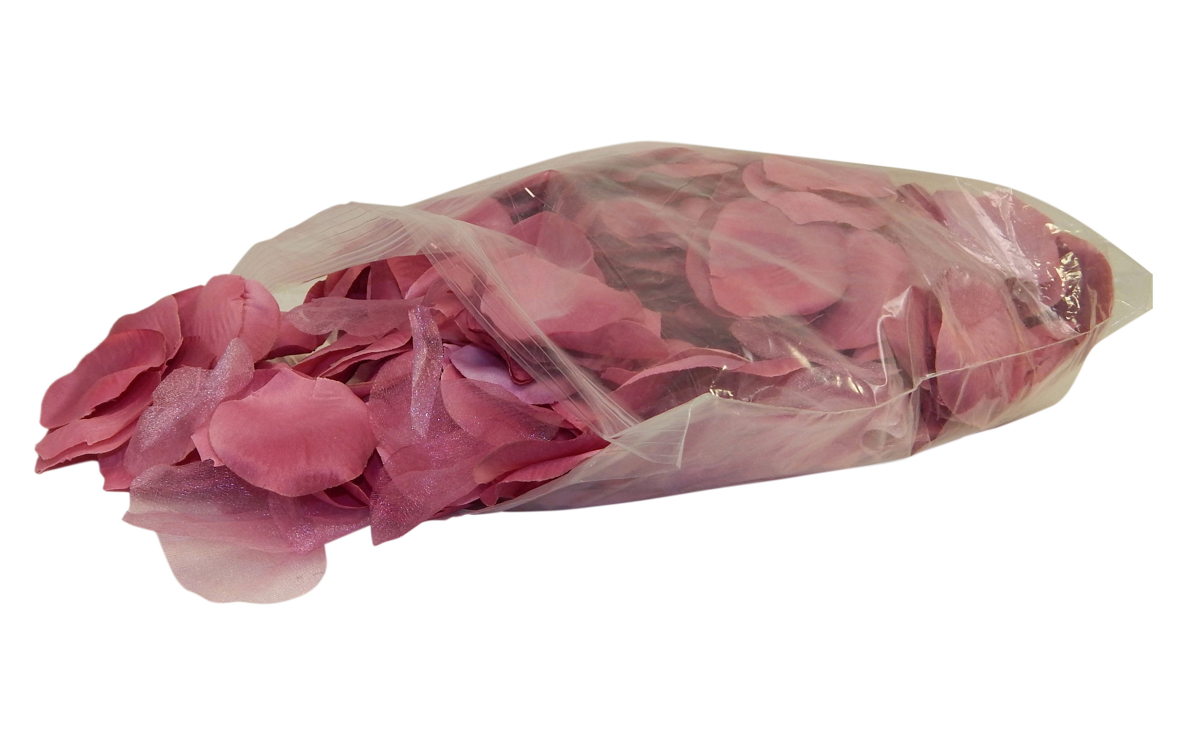 Pink Rose Petals Polysilk Faux Fake Flower 400 Opaque & 100 Sheer 2 ...