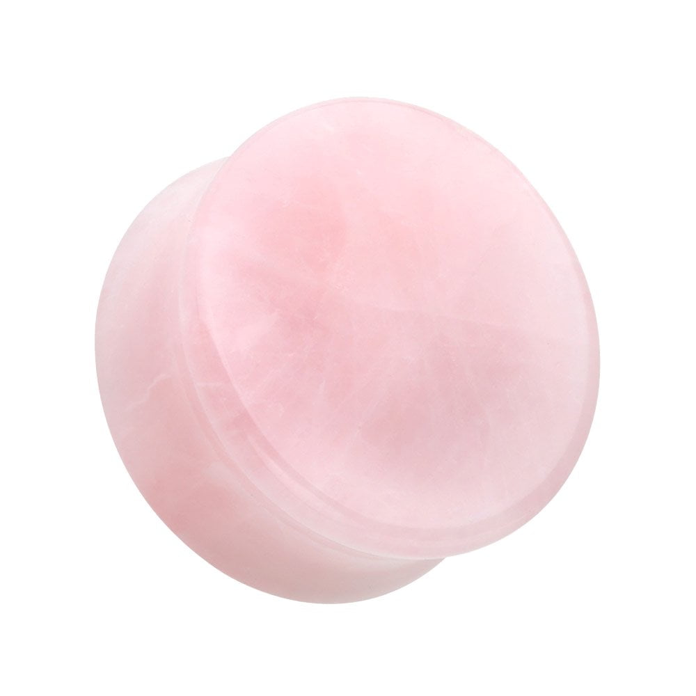 Pink Rose Quartz Natural Stone Double Flared Ear Gauge Plug - Walmart.com