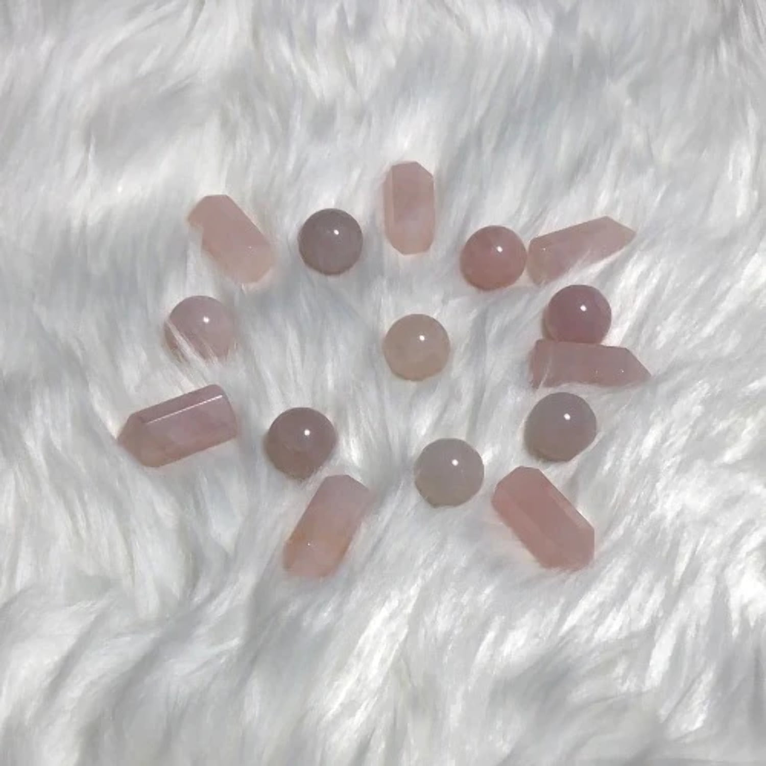 Pink Rose quartz crystal towers - Pink healing stone spheres - Walmart.com