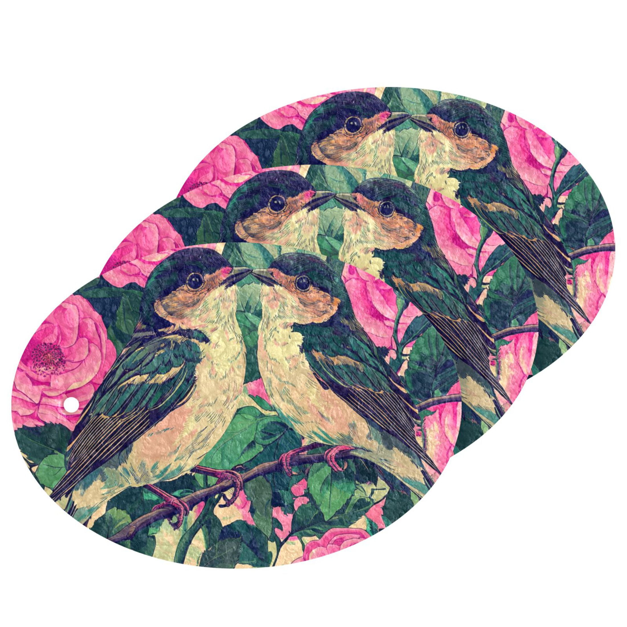 Pink Roses Birds 3 Dish Sponges Bulk Delicate Clean Non Scratch ...