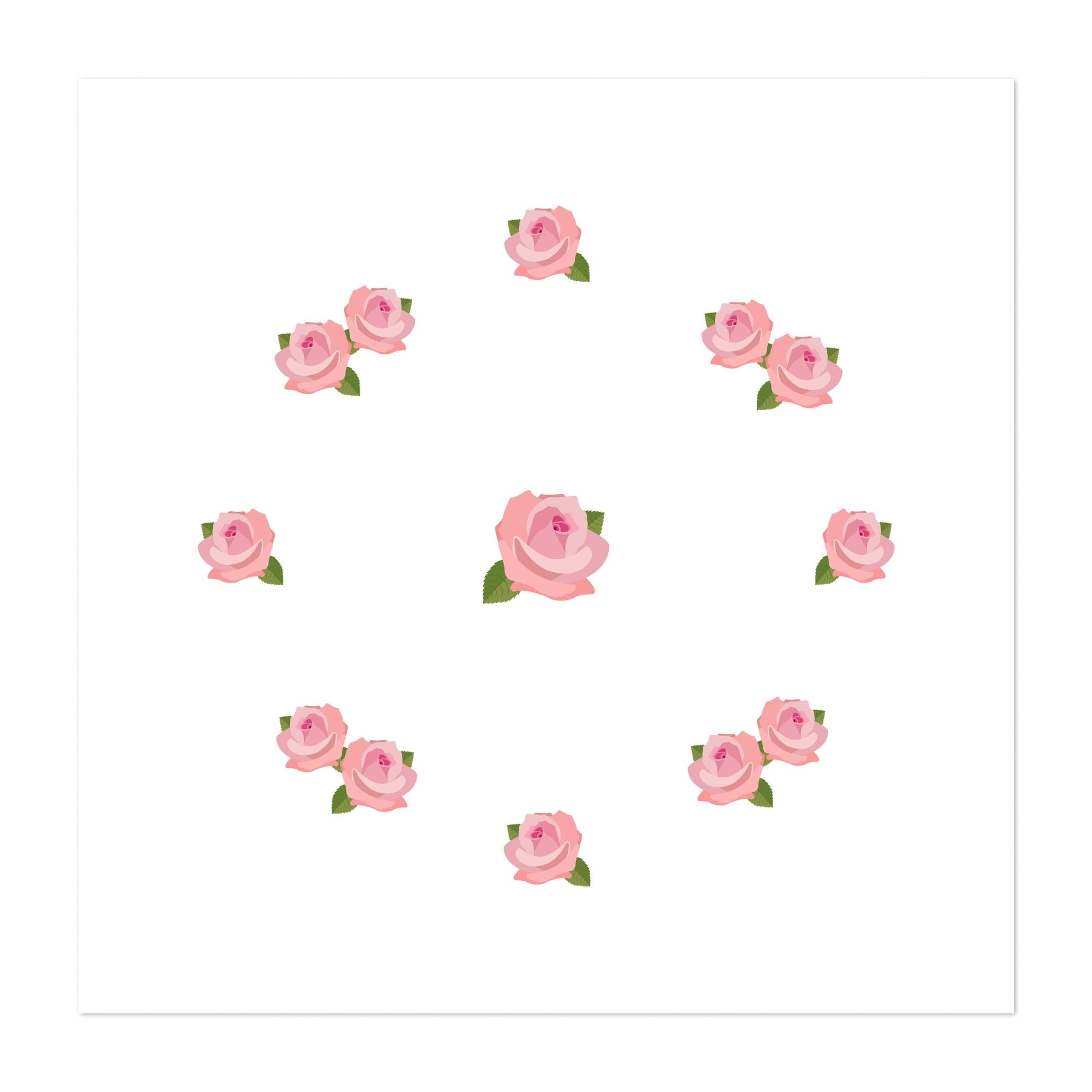 Pink Roses Illustration Circle - Illustration Floral Flowers Pattern ...