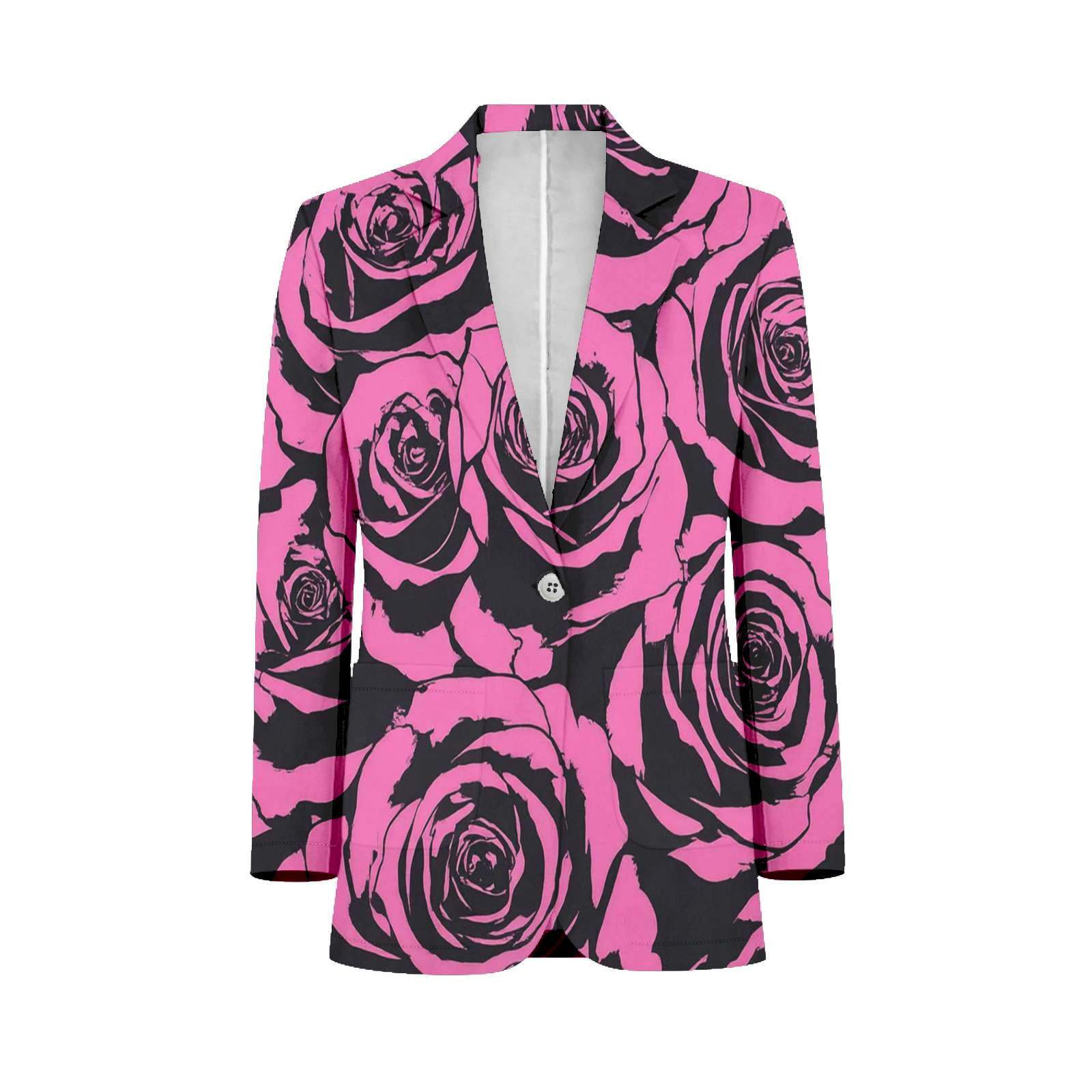 Pink Roses Print Customized Men's Suits full man Shawl Collar Gentleman ...