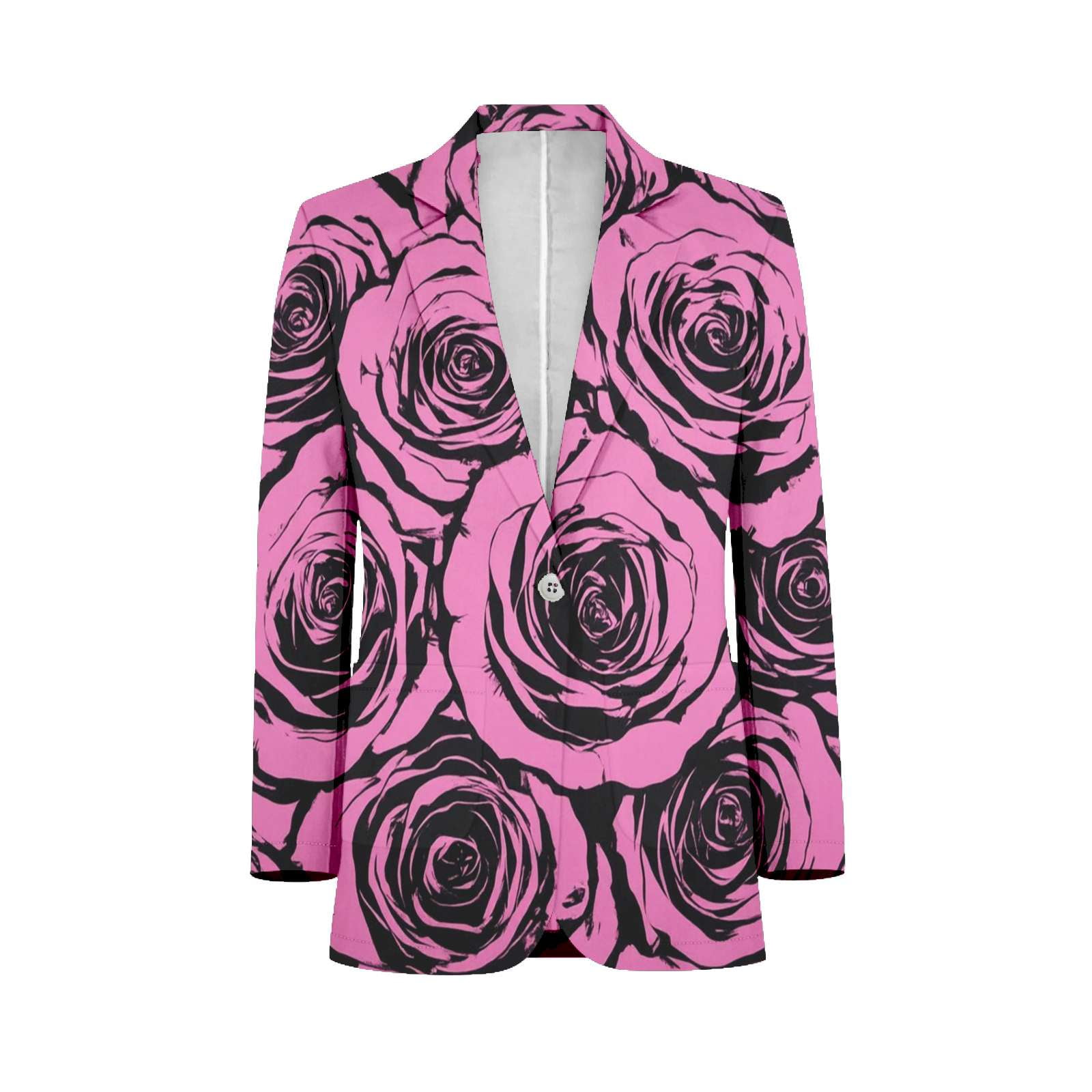 Pink Roses Print Customized Men's Suits full man Shawl Collar Gentleman ...