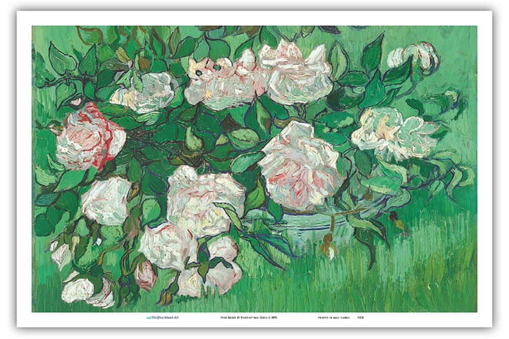 Pink Roses (Rosa Rosen) - From an Original Color Painting by Vincent ...