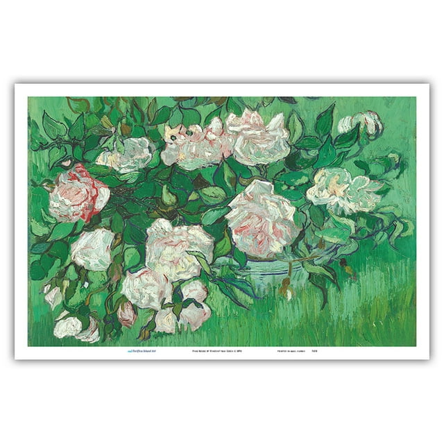 Pink Roses (Rosa Rosen) - From an Original Color Painting by Vincent ...
