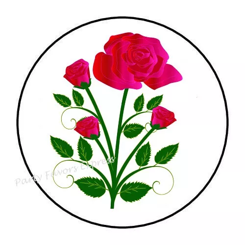 Pink Roses Sticker Party Favors Sticker Envelope Seals Labels Stickers ...