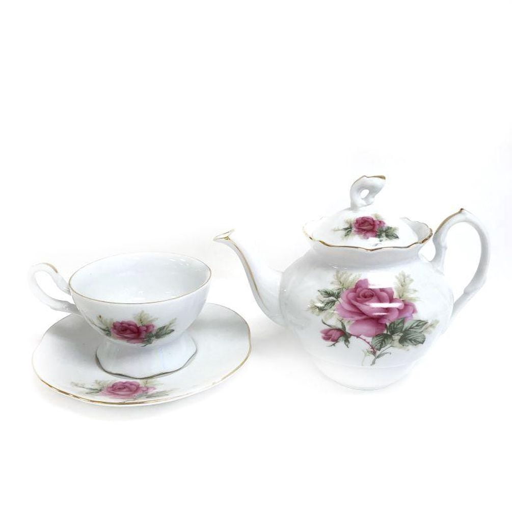 Pink Roses Teapot Set - Walmart.com