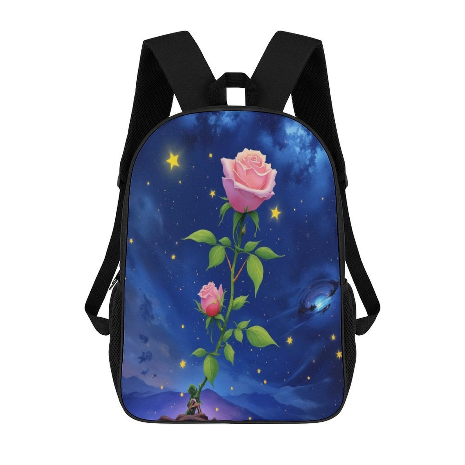 Pink Roses Under Starry Sky 3D Print 17in adolescent Backpack knapsack ...