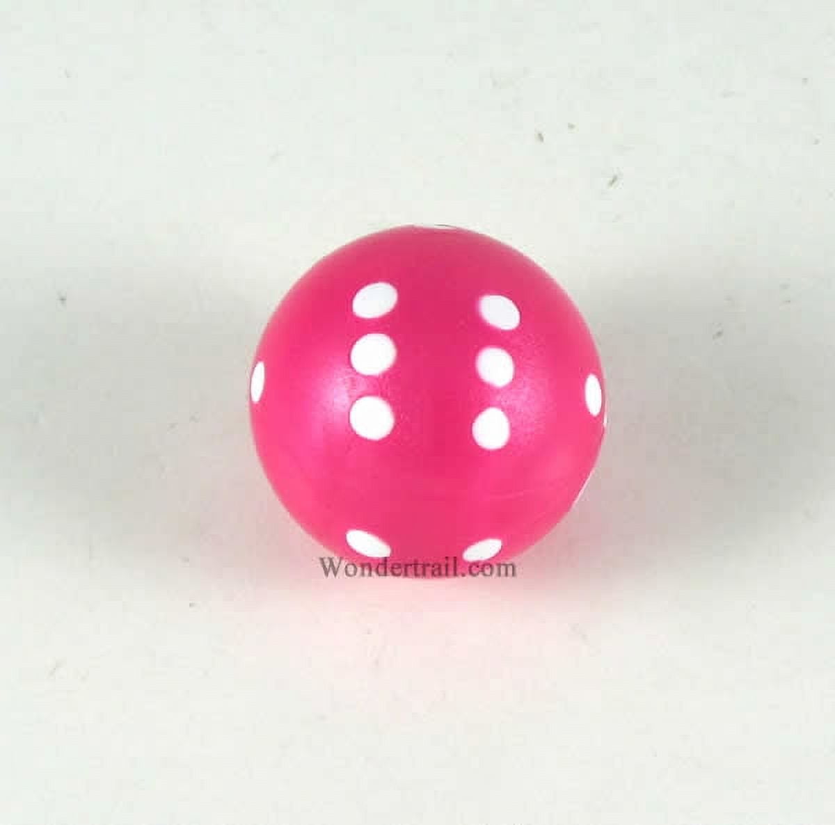 Pink Round Die with White Pips D6 22mm (7/8in) 1 Single Die Koplow ...