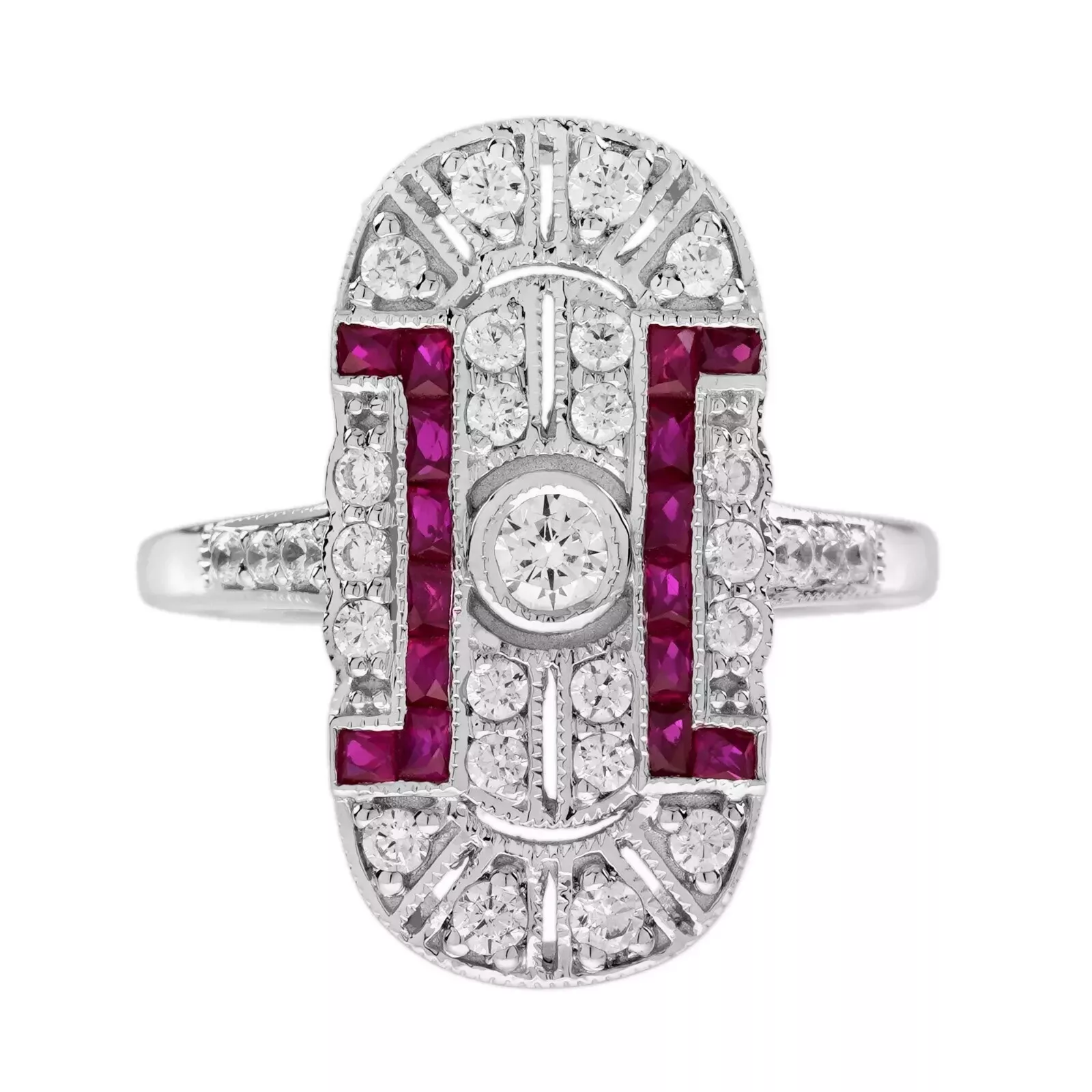 Pink Ruby Ring, Elongated Dinner Diamond Ring, Edwardian Party Wear ...