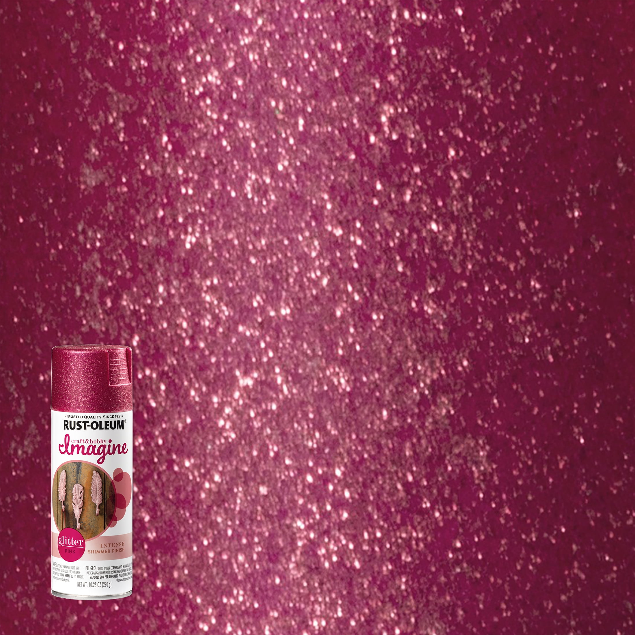 4 Pack, Pink, Rust-Oleum Craft & Hobby Imagine Glitter Spray Paint ...
