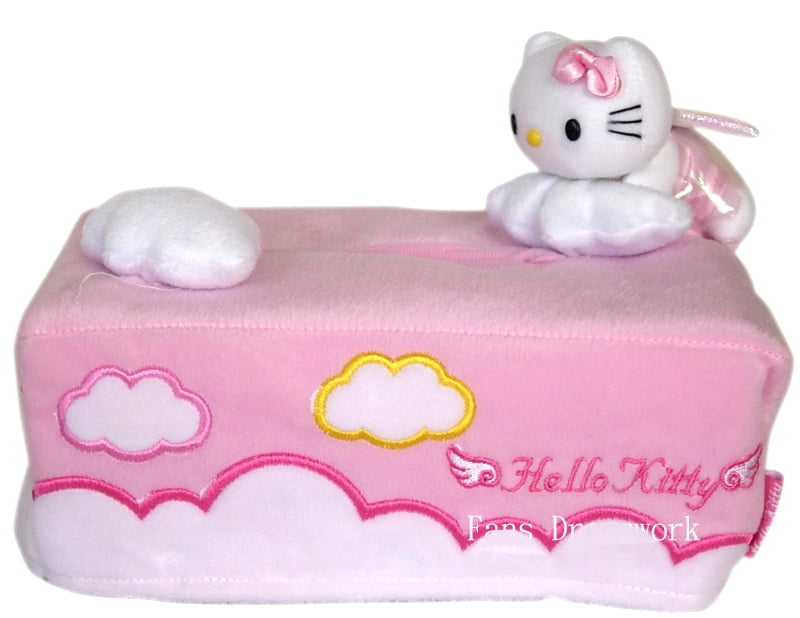 Pink SANRIO Hello Kitty Plush Tissue Cover Box - Angel Hello Kitty ...