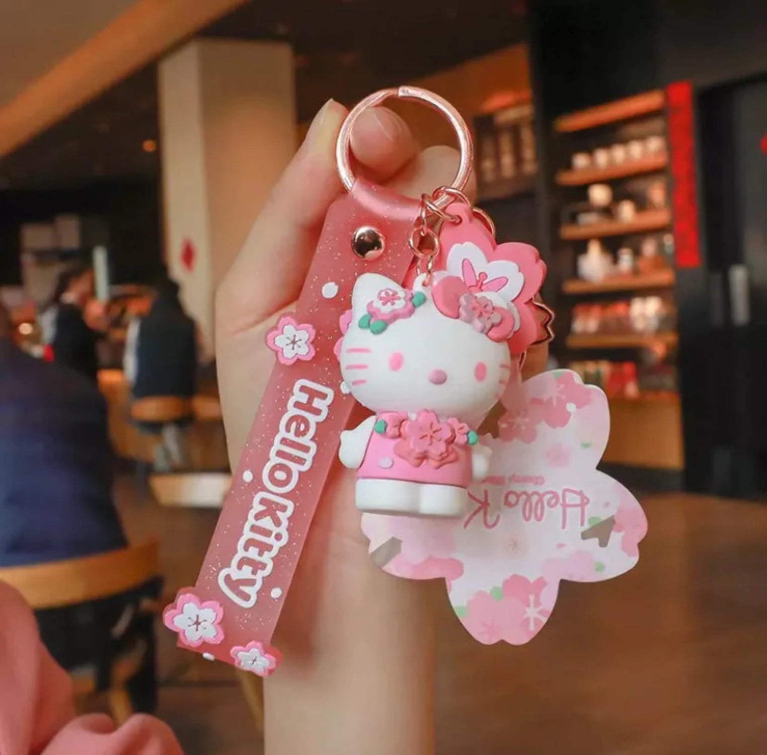 Pink Sakura Cherry Blossom Kawaii Keychain - Walmart.com