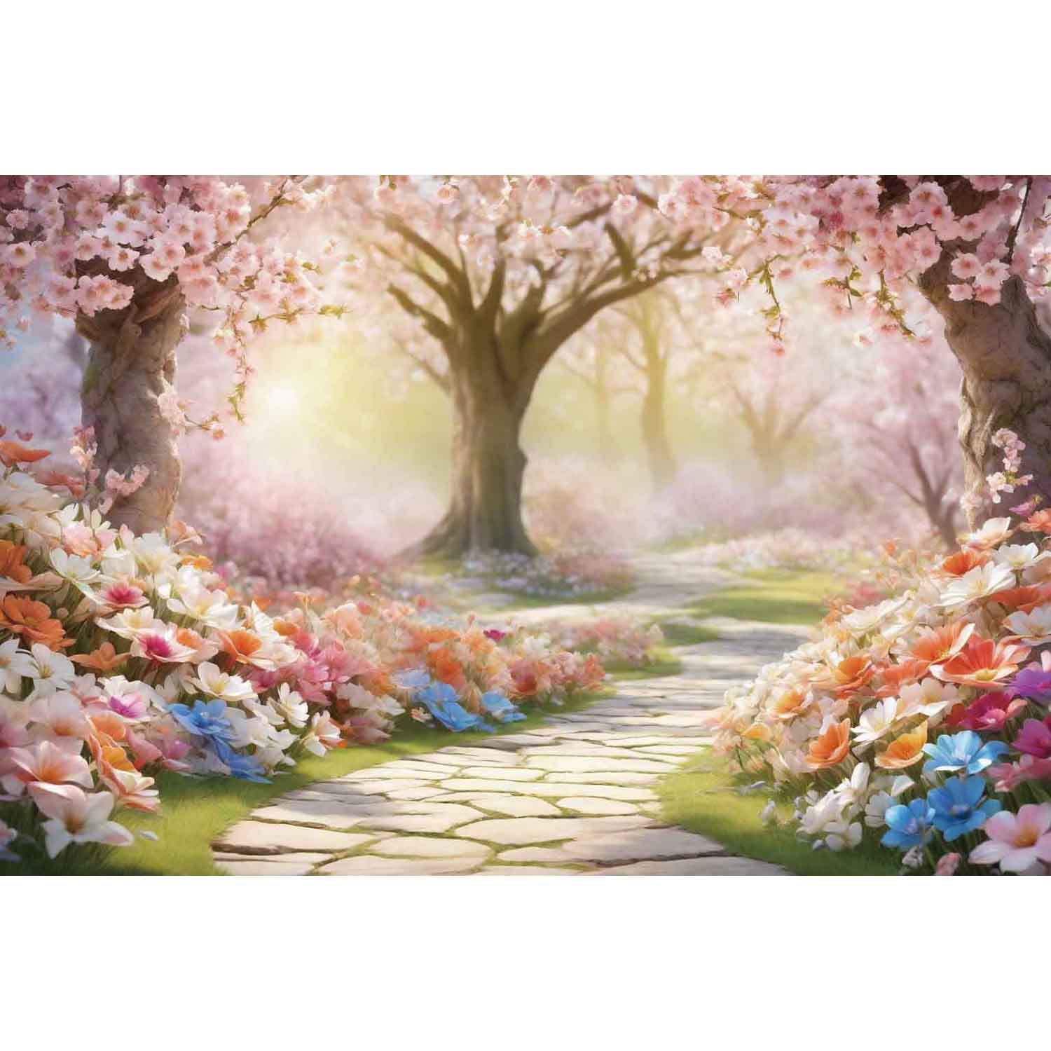 Pink Sakura Flower Blossom Spring Backdrop Fairy Floral Enchanted Gard ...
