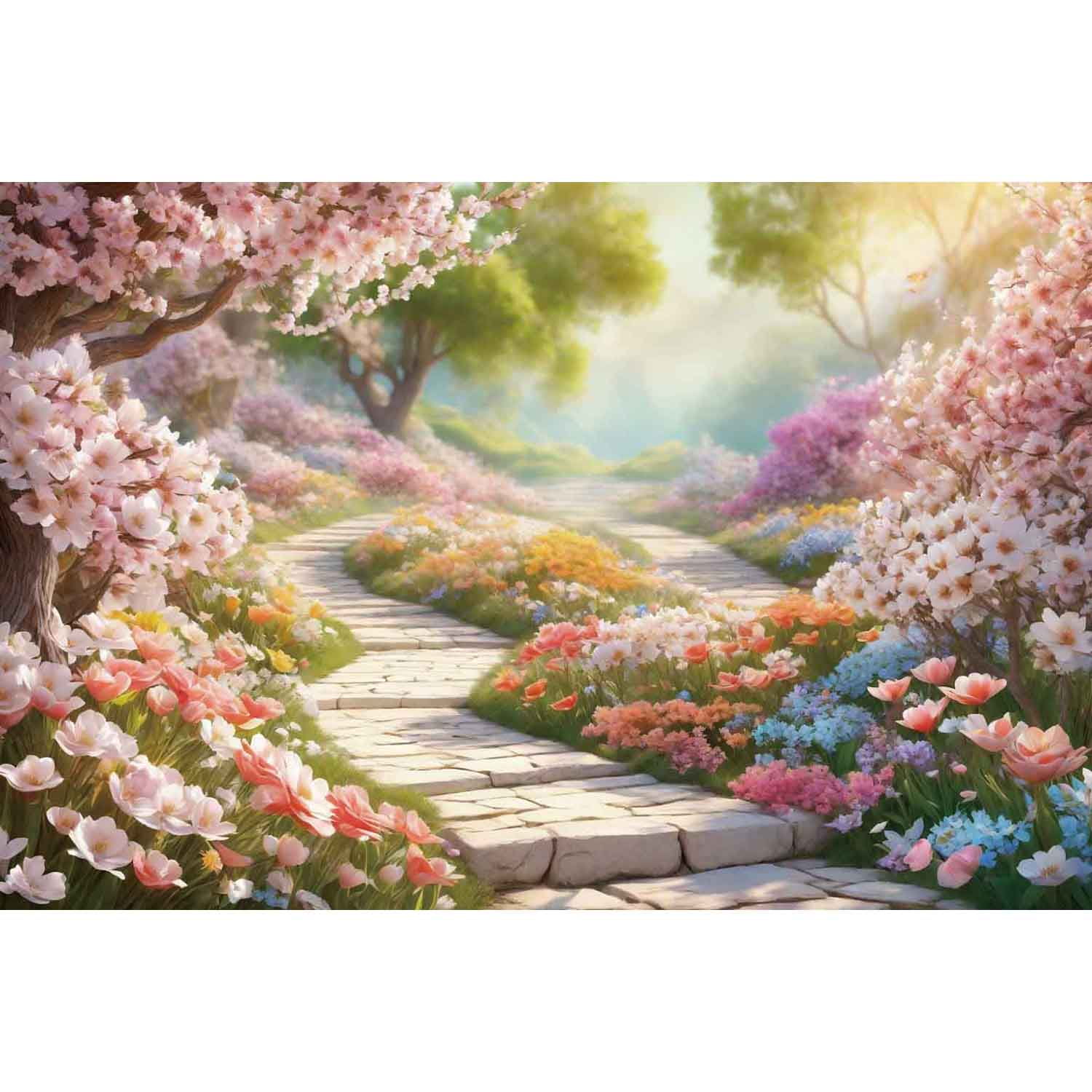 Pink Sakura Flower Blossom Spring Backdrop Fairy Floral Enchanted Gard ...