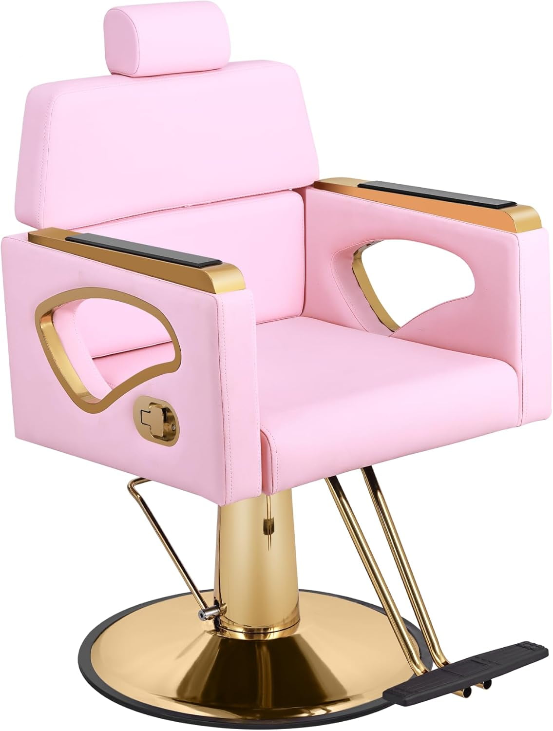 Pink Salon Chair Barber Chair, Professional Hydraulic Styling Chair for ...