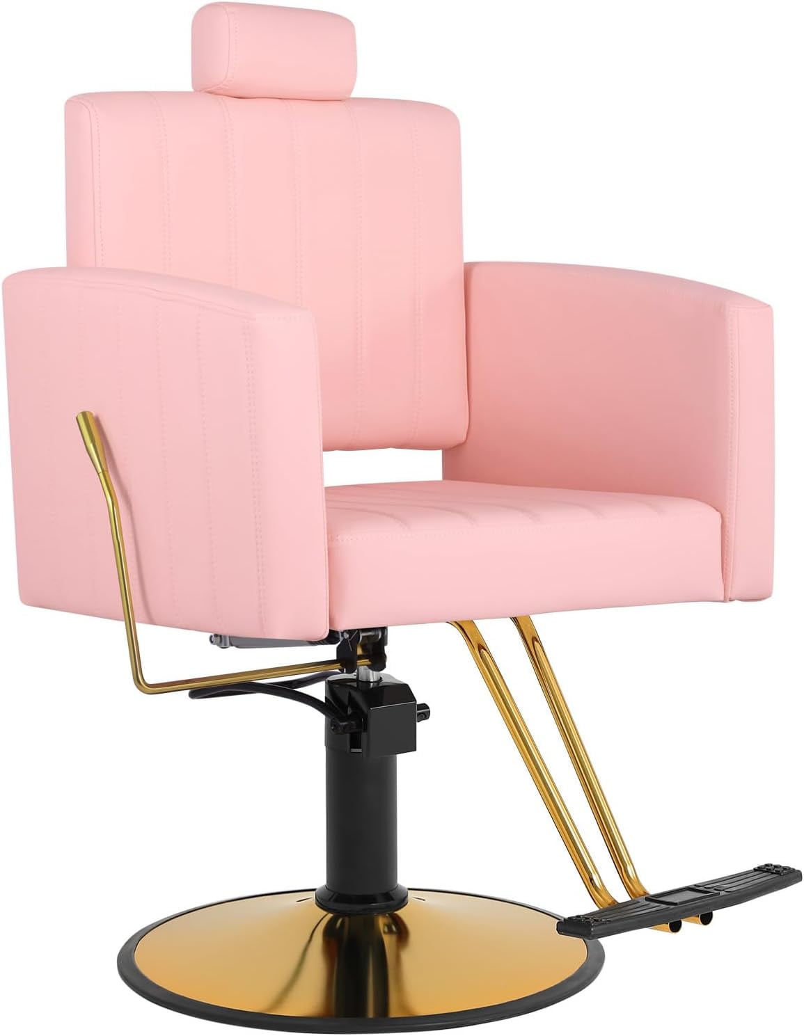 Pink Salon Chair for Hair Stylist for Home, Hair Styling Chair 360 ...