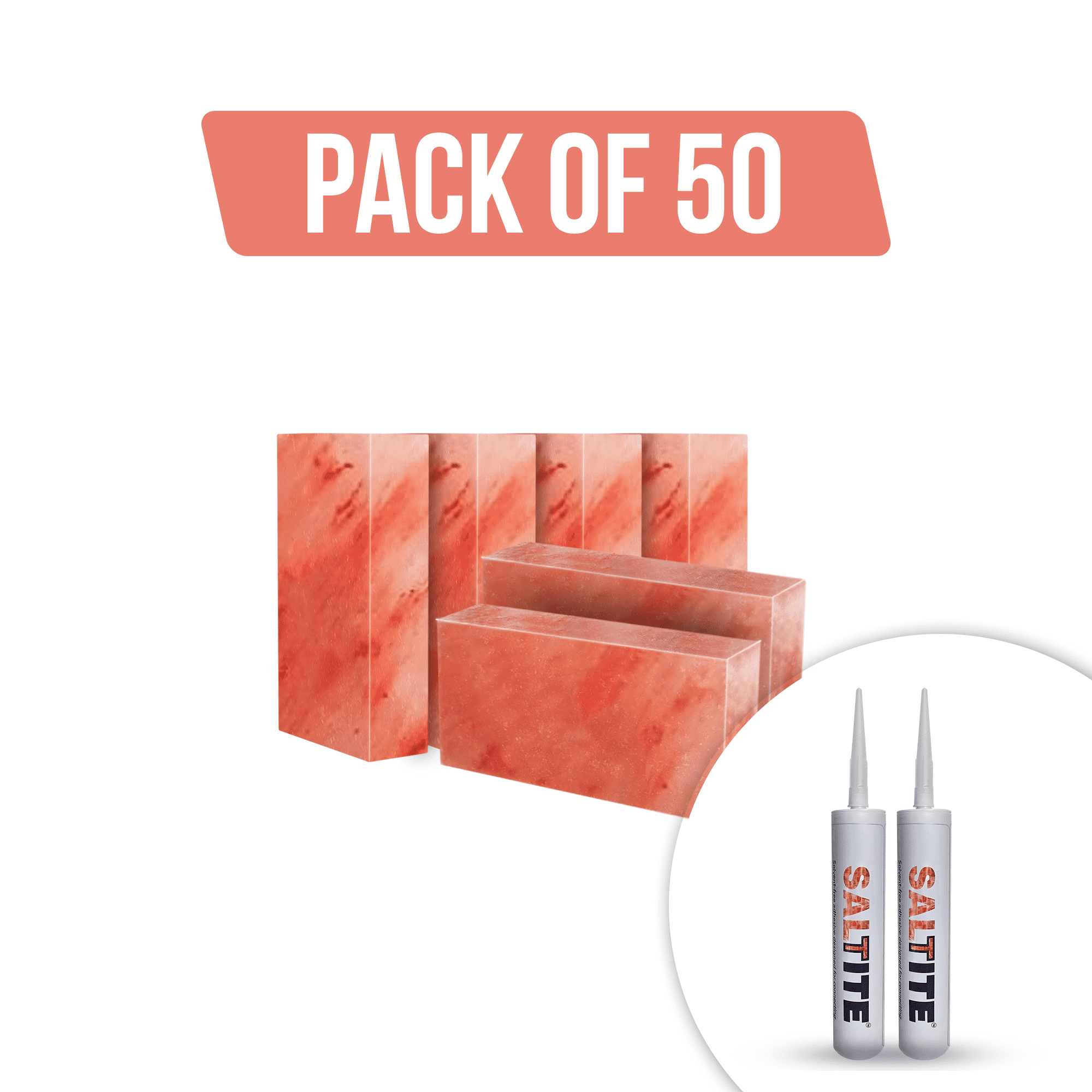 Pink Salt Wall Himalayan Salt Blocks for Wall, Spa & Sauna 8x4x2 with 2 ...