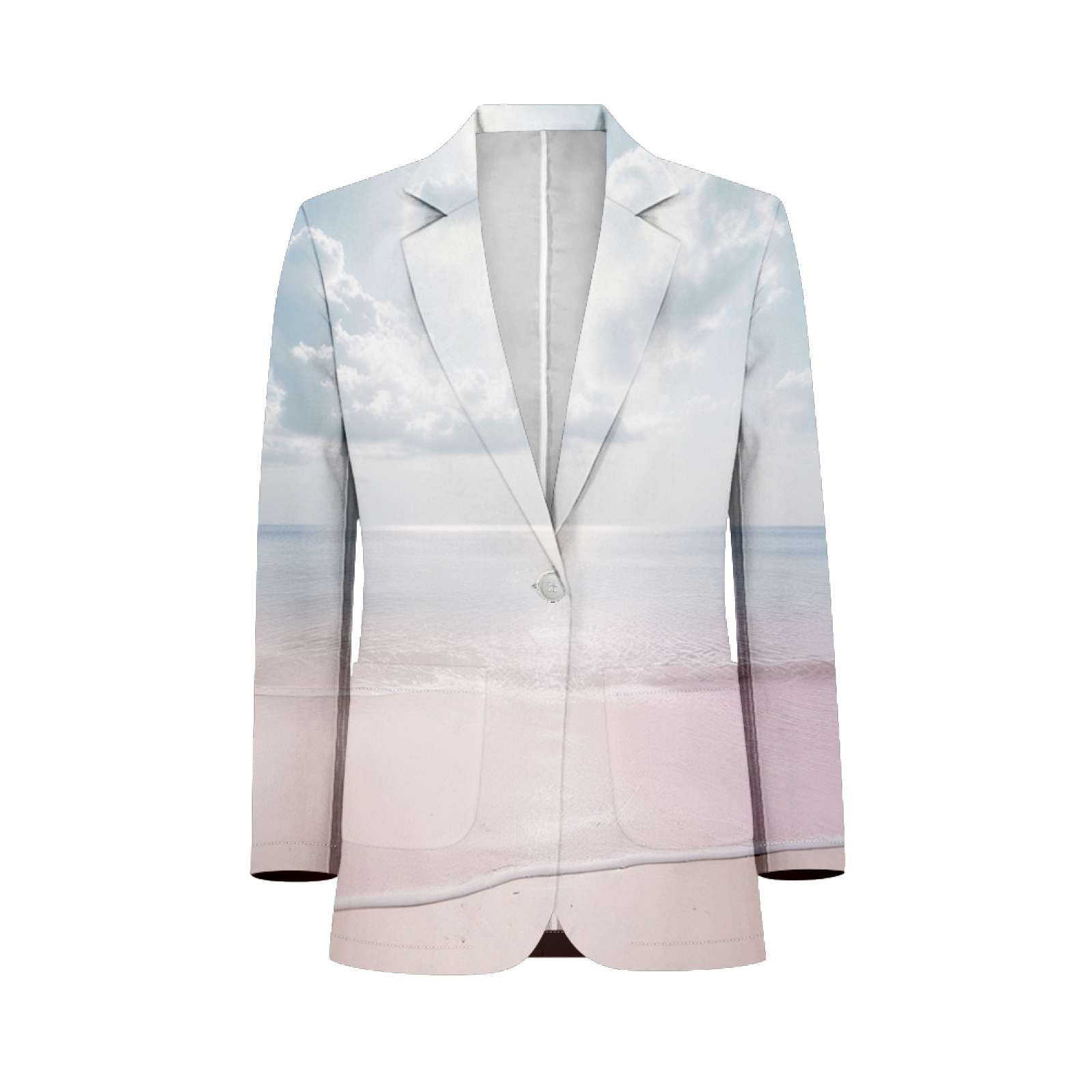 Pink Sand Beach Scene Mens Suits Shawl Collar Slim Fit Suit Mens Groom ...