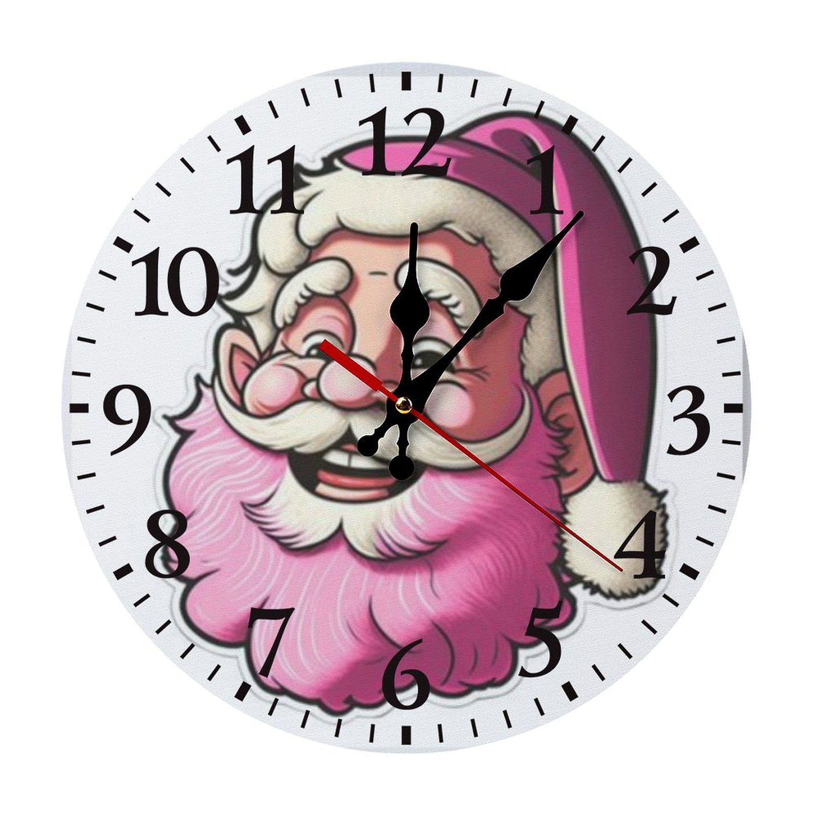 Pink Santa Face Wall Clock Modern Design Clocks Wall Hanging Home ...