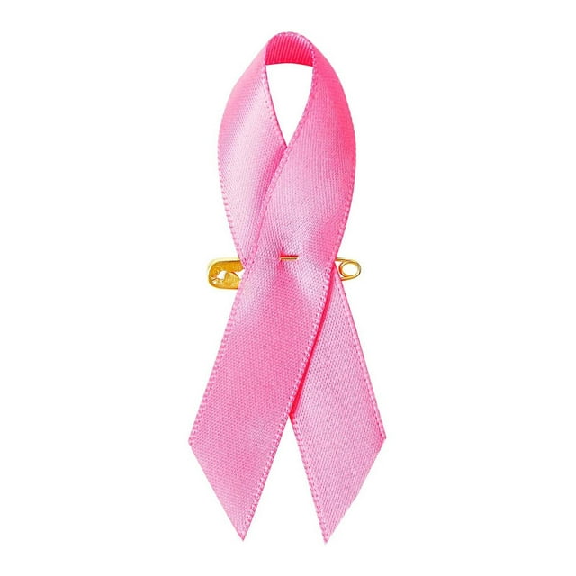 Pink Satin Awareness Ribbons With Pins For Cancer Awearness Day 1.4 X 3 ...