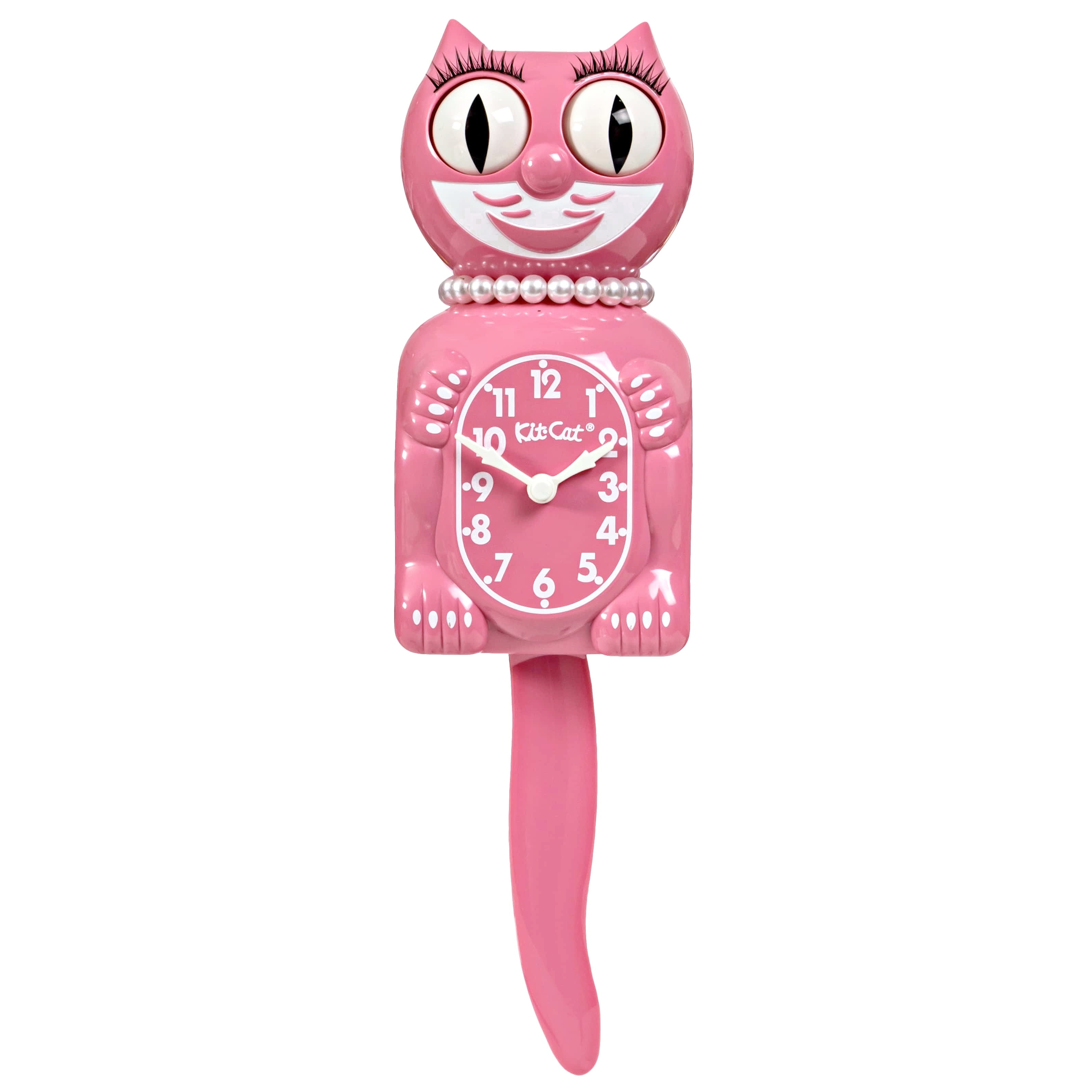 Pink Satin Lady Kit Cat Clock 15.5" Full Size Retro Style Kit-Cat Klock ...